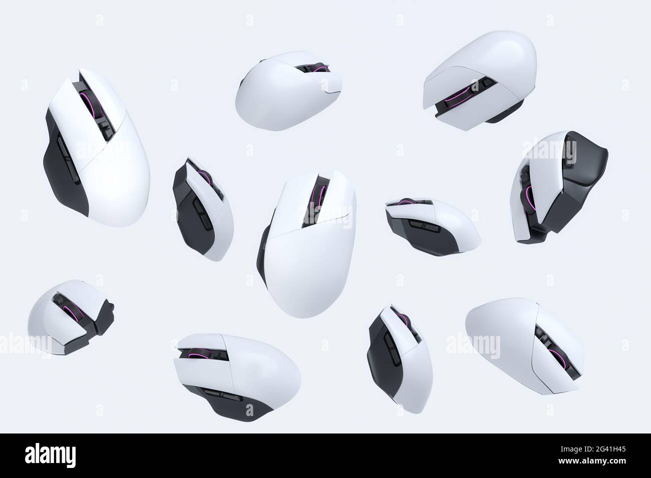 Flying gamer mouse on white background with blur Stock Photo - Alamy