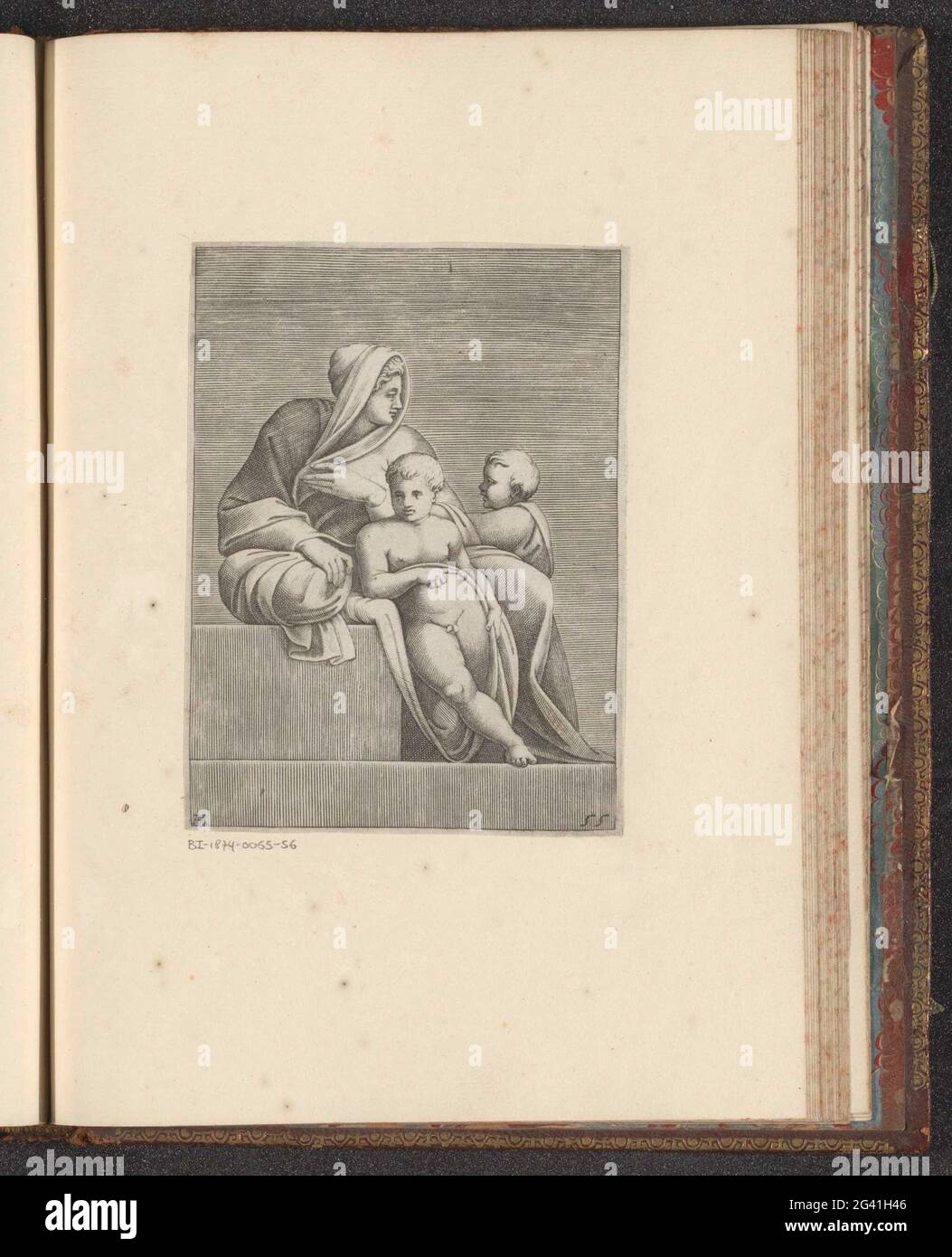 Sitting woman with two children; Paintings in the Sixtin Chapel ...
