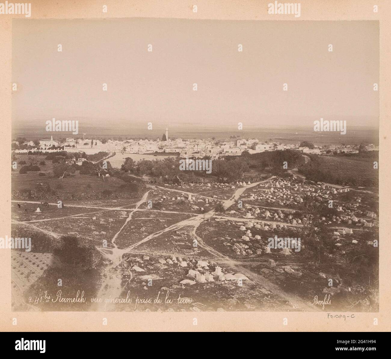 Ramallah and surrounding land, seen from a tower; Rameleh, vue générale ...