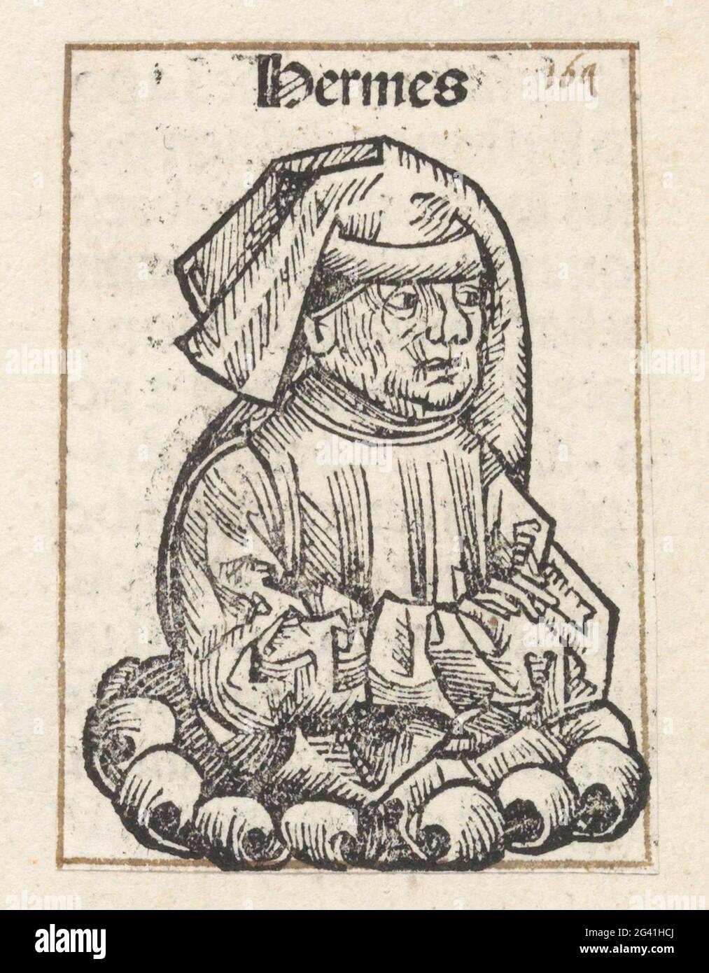 Hermes Trismegistus; Hermes; Liber chronicarum. A flower celk with a ...