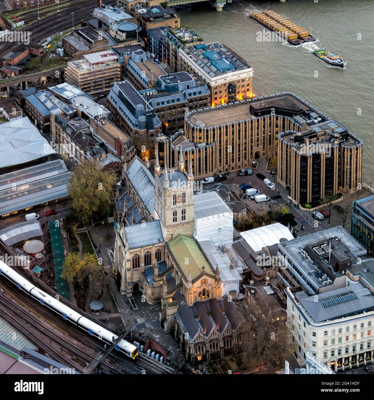 Aerial view london shard tower hi-res stock photography and images - Alamy