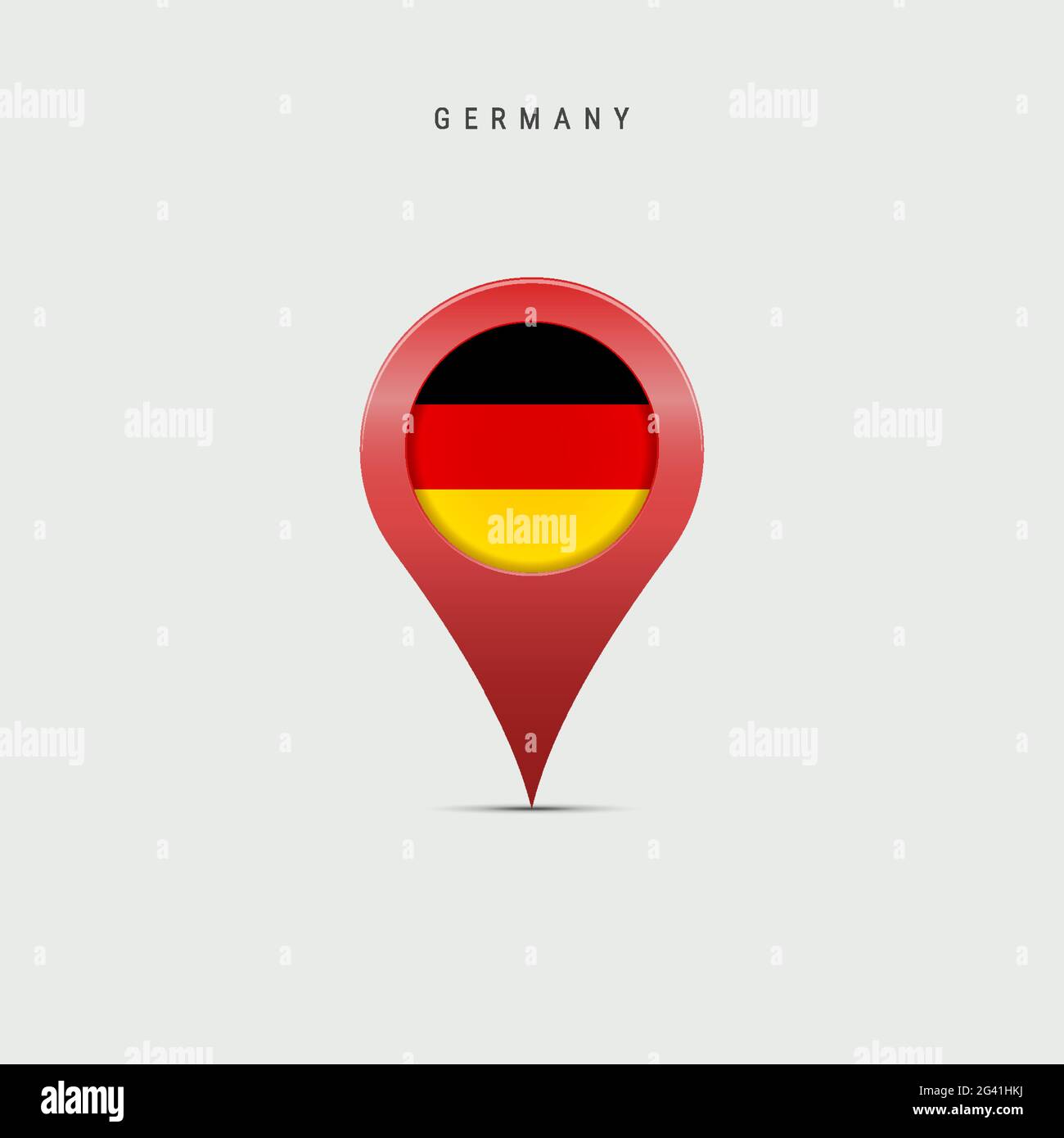 Teardrop map marker with flag of Germany. German flag inserted in the ...