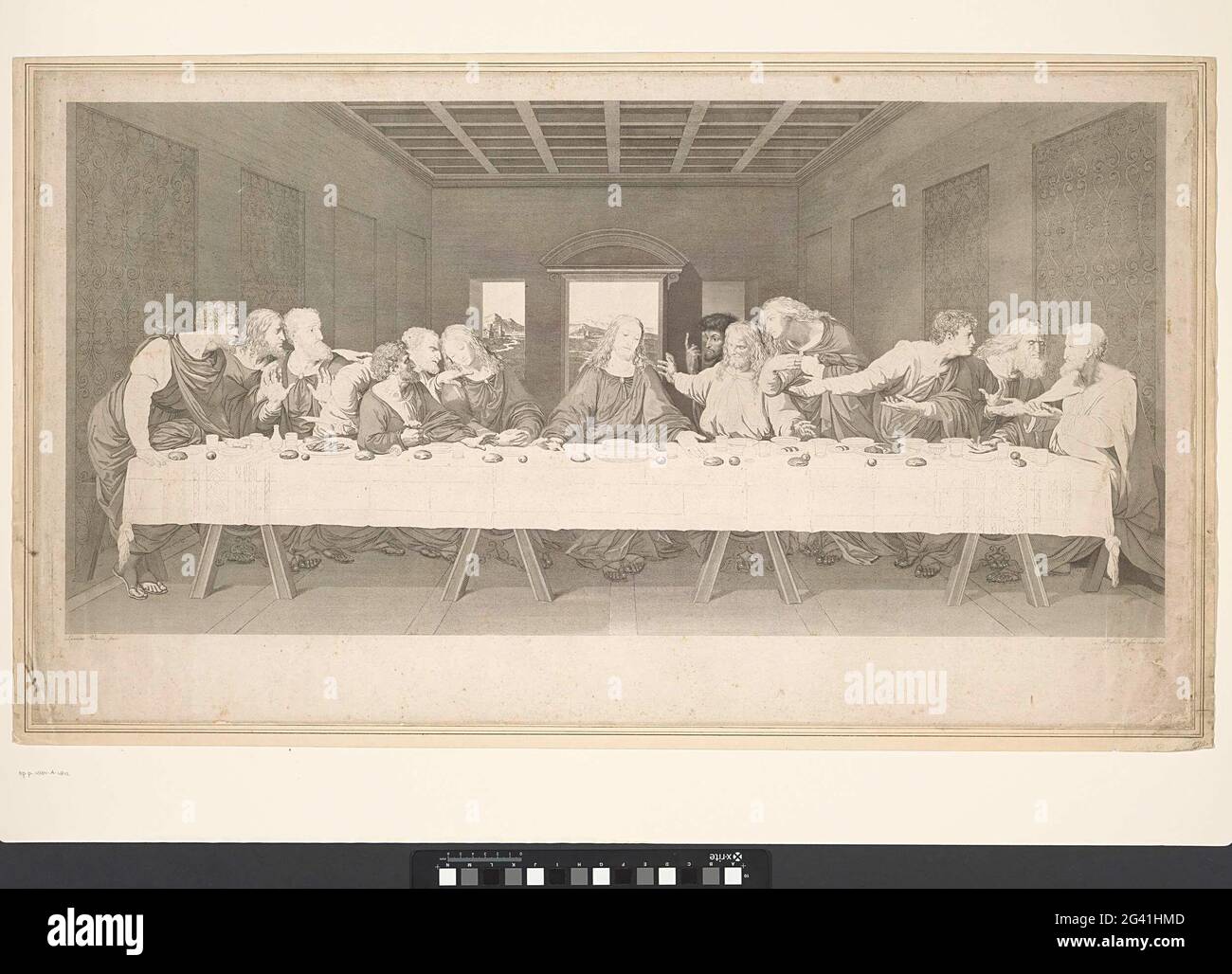 The last Supper. The fresco 'The Last Supper' by Leonardo da Vinci with ...