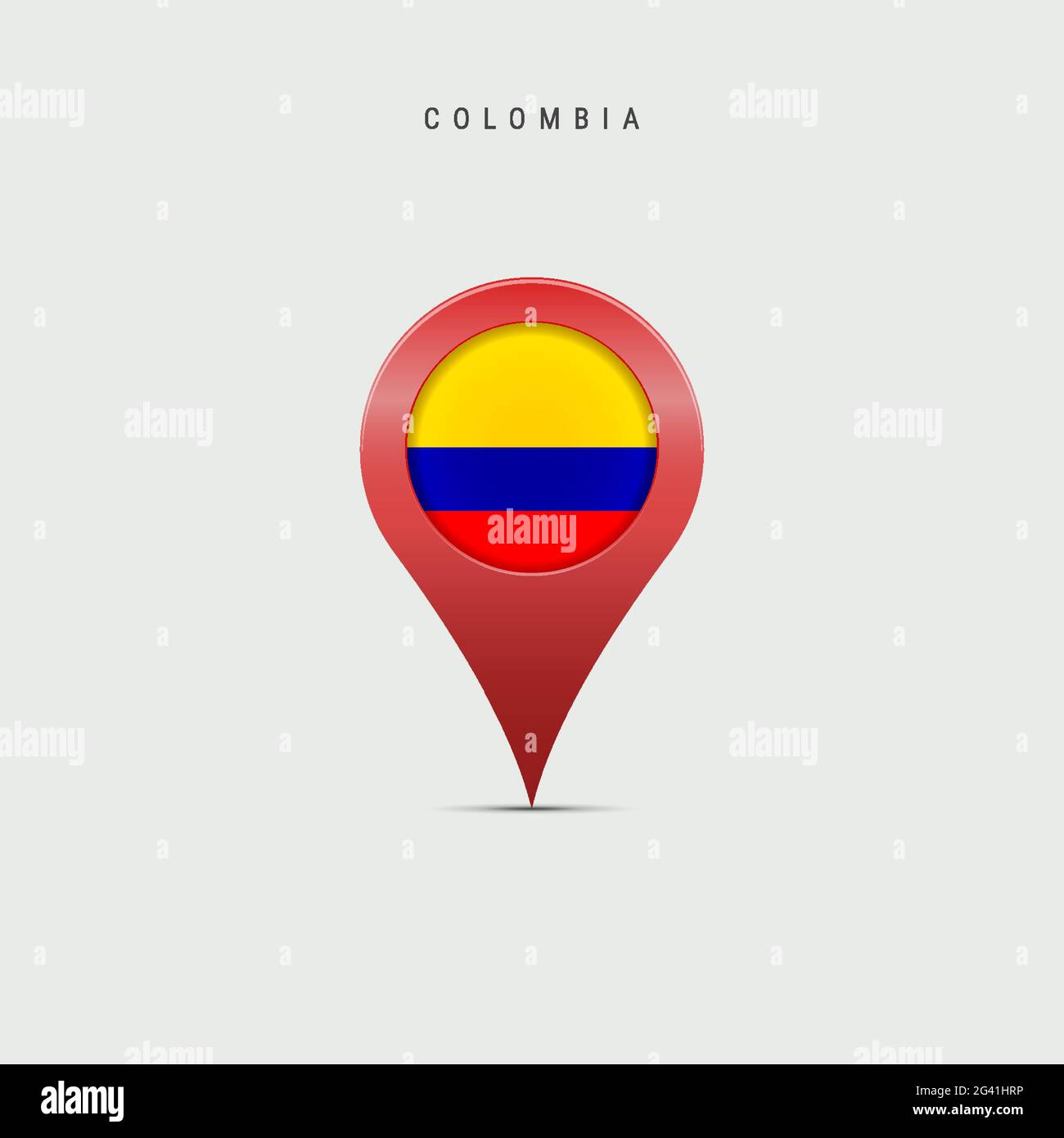 Teardrop map marker with flag of Colombia. Colombian flag inserted in ...