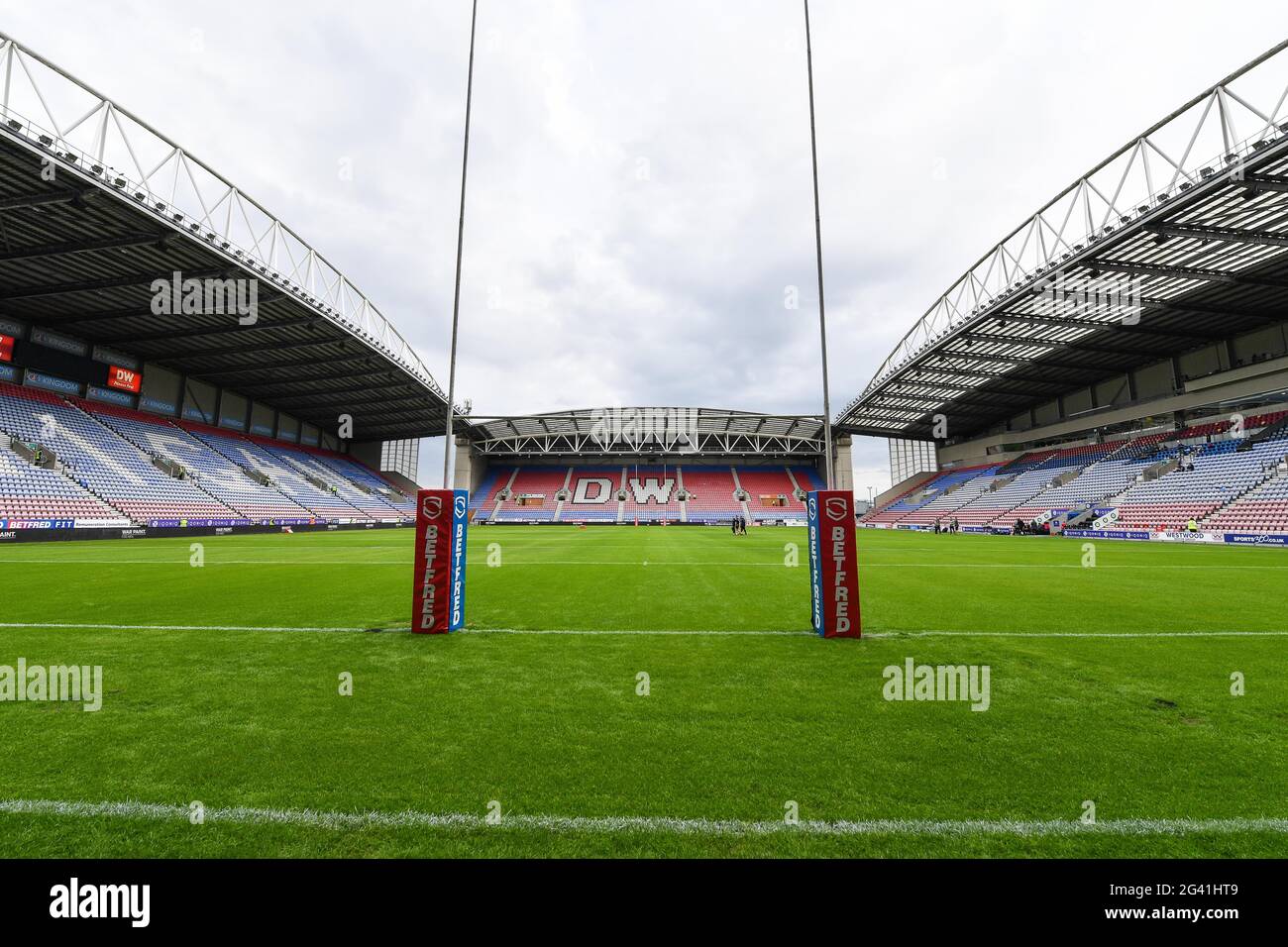 General view of The DW Stadium, Home of Wigan Warriors Stock Photo - Alamy
