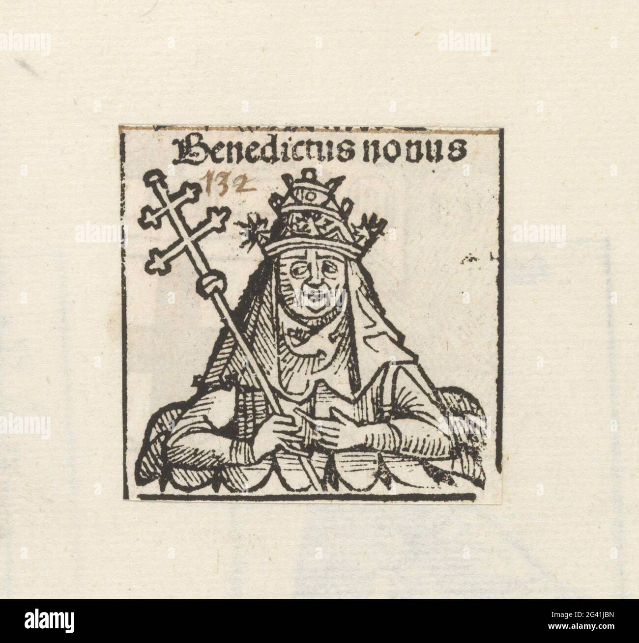 Pope Benedictus IX; Benedict Unus; Liber chronicarum. A flower celk ...