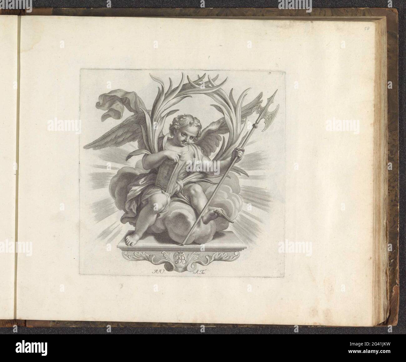 Angel with book and halberd; Numismata virorum illustrium ex Barbadica ...