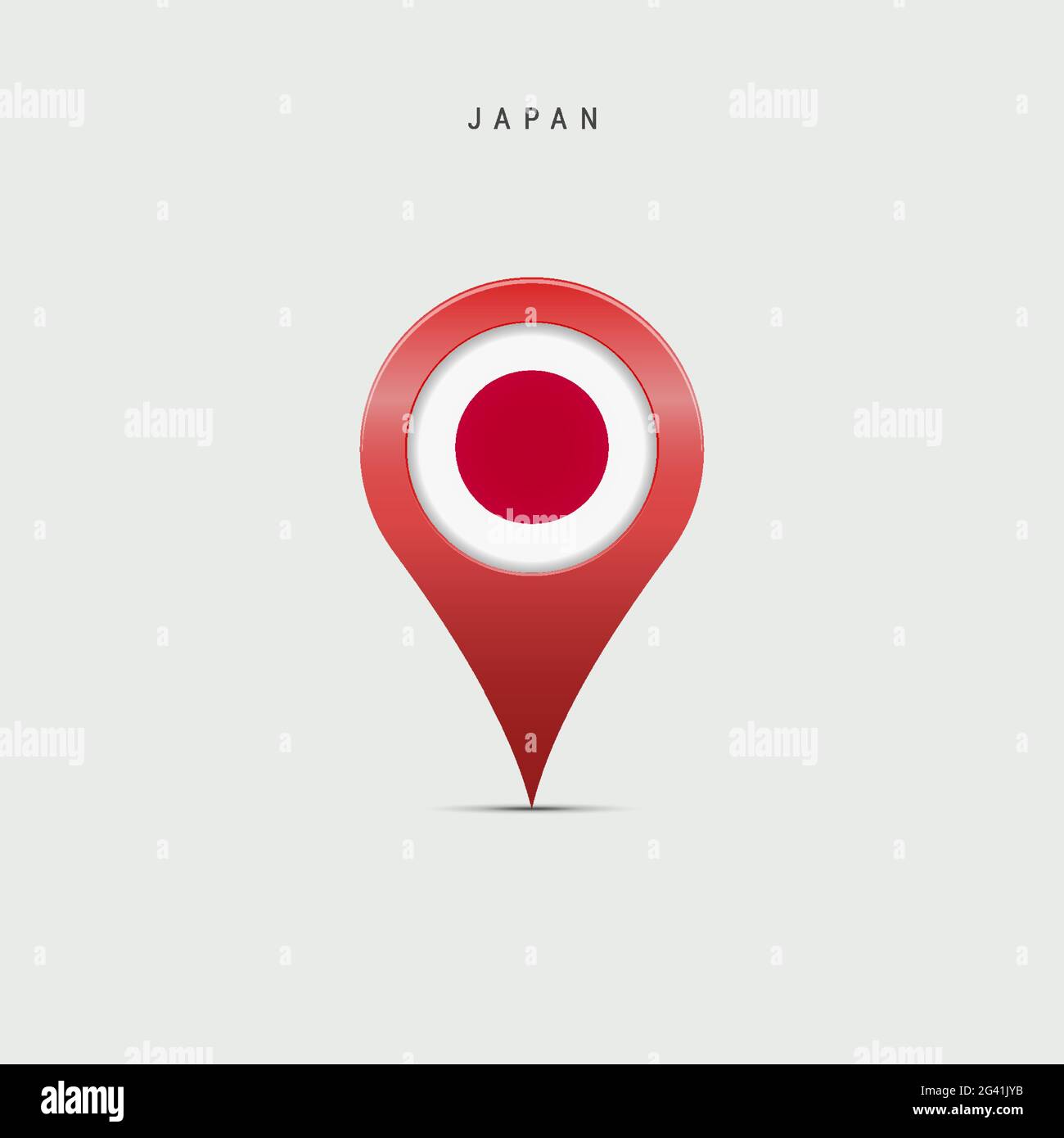 Teardrop map marker with flag of Japan. Japanese flag inserted in the ...