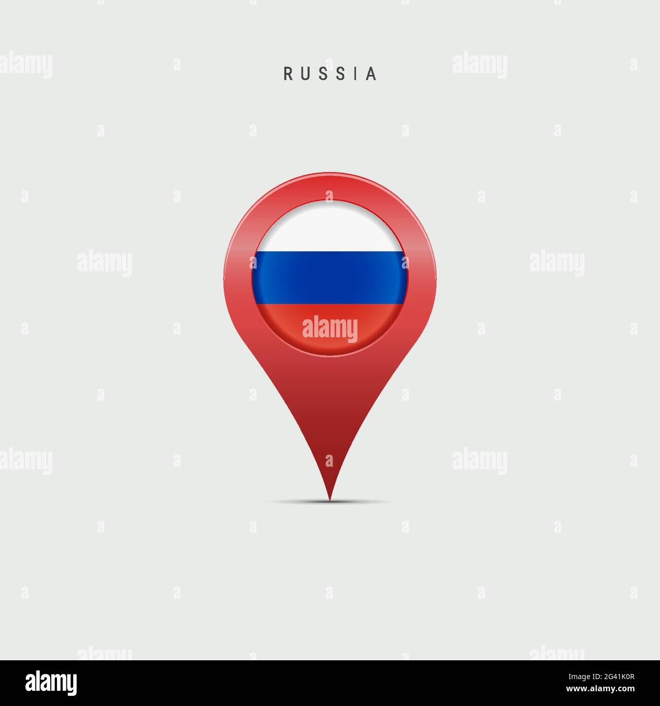 Teardrop map marker with flag of Russia. Russian flag inserted in the ...