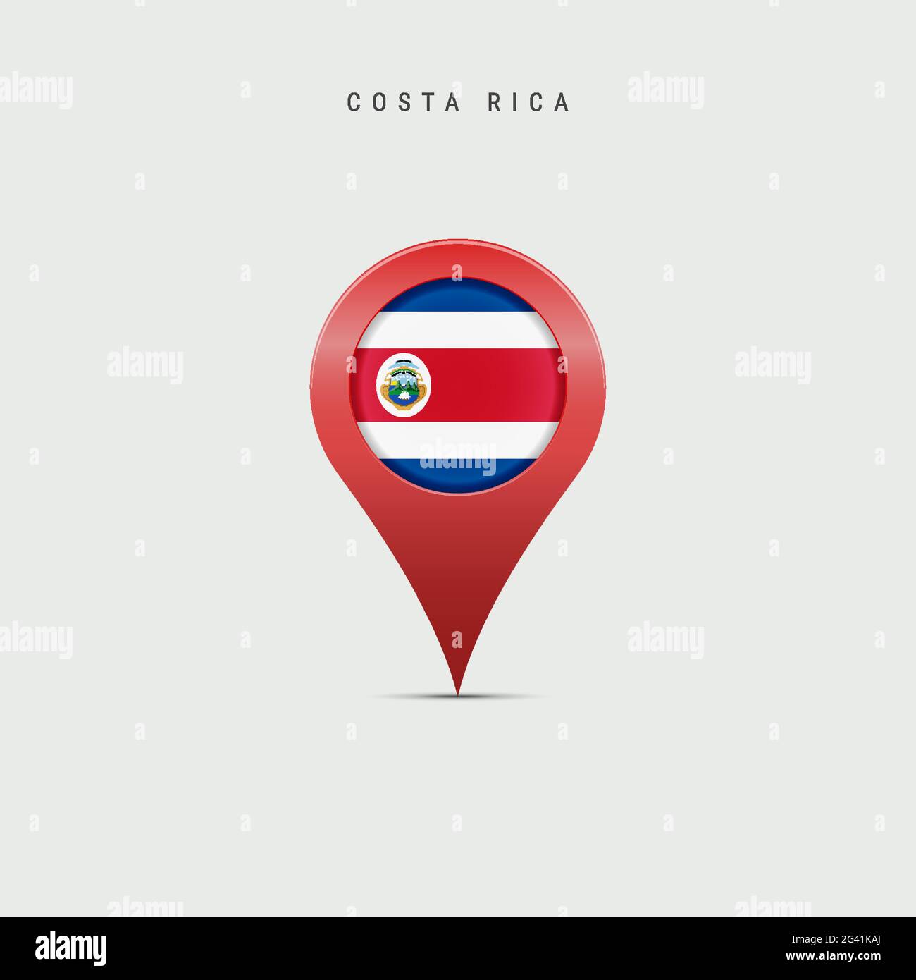 Teardrop map marker with flag of Costa Rica. Costa Rican flag inserted ...
