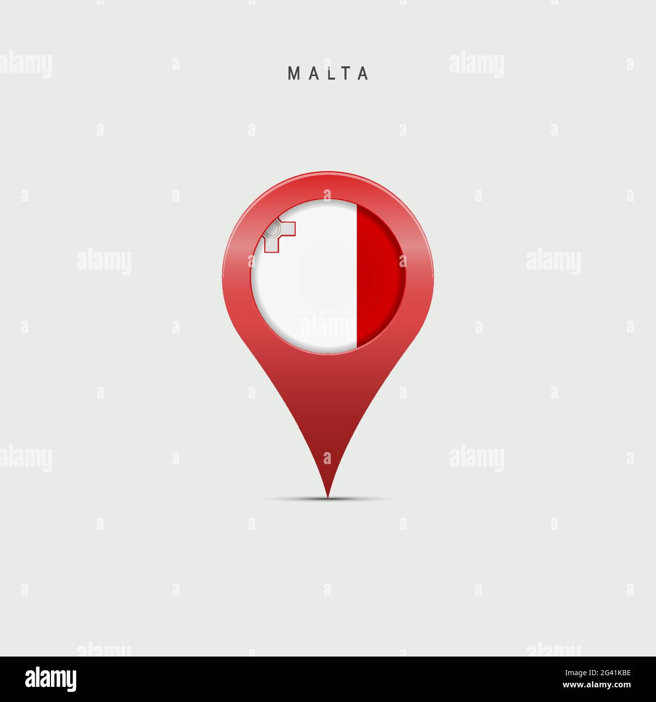 Teardrop map marker with flag of Malta. Maltese flag inserted in the ...