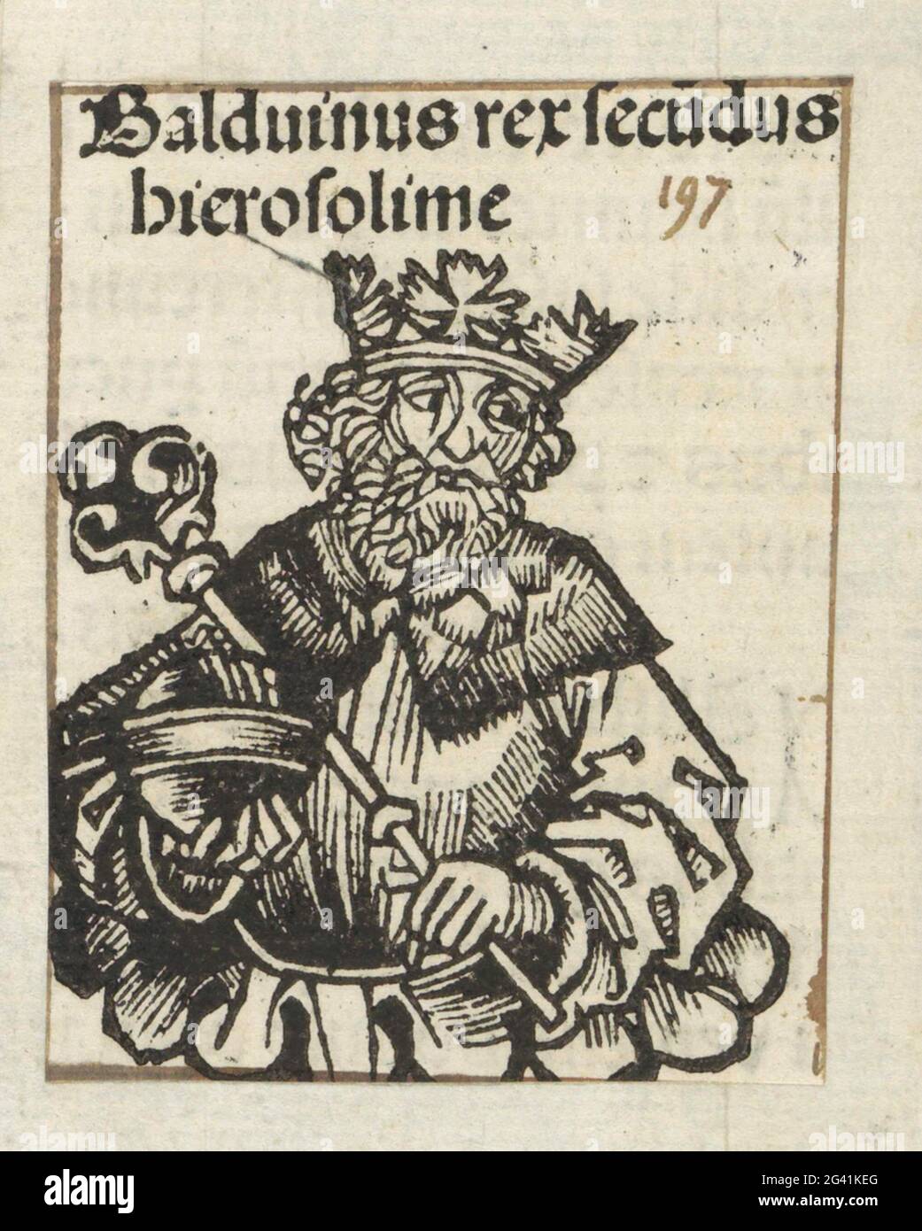 King Baudouin I from Jerusalem; Balduinus Rex Secu [N] so hierosilime ...