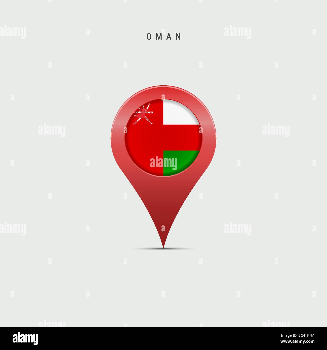 Teardrop map marker with flag of Oman. Omani flag inserted in the ...