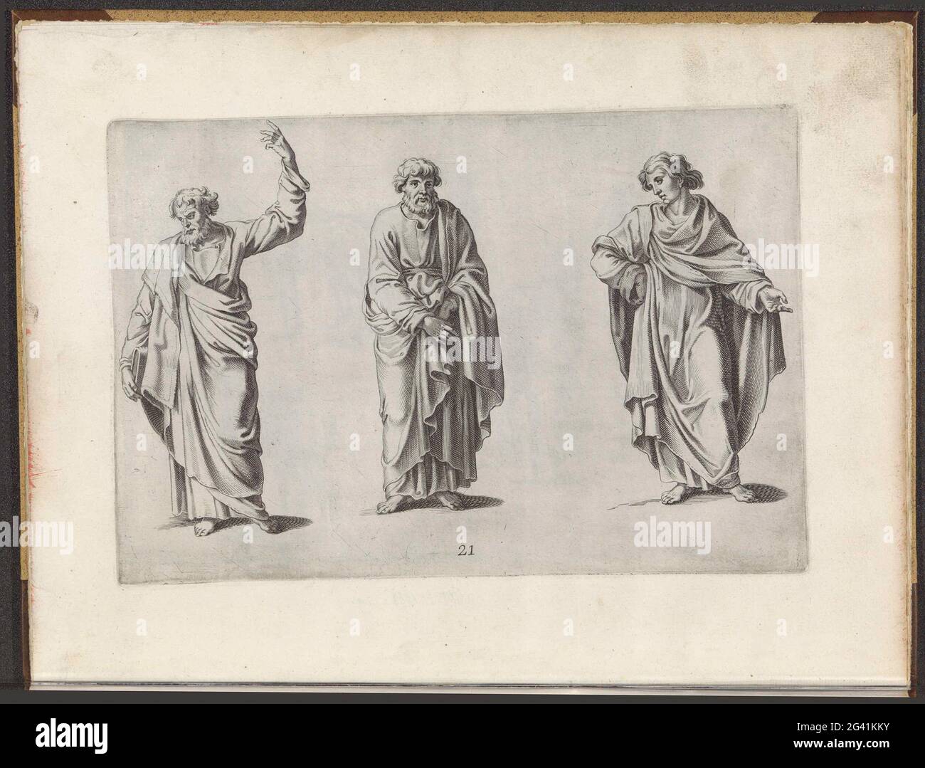 Drawing example of three standing figures; Varie Figvre Academic ...