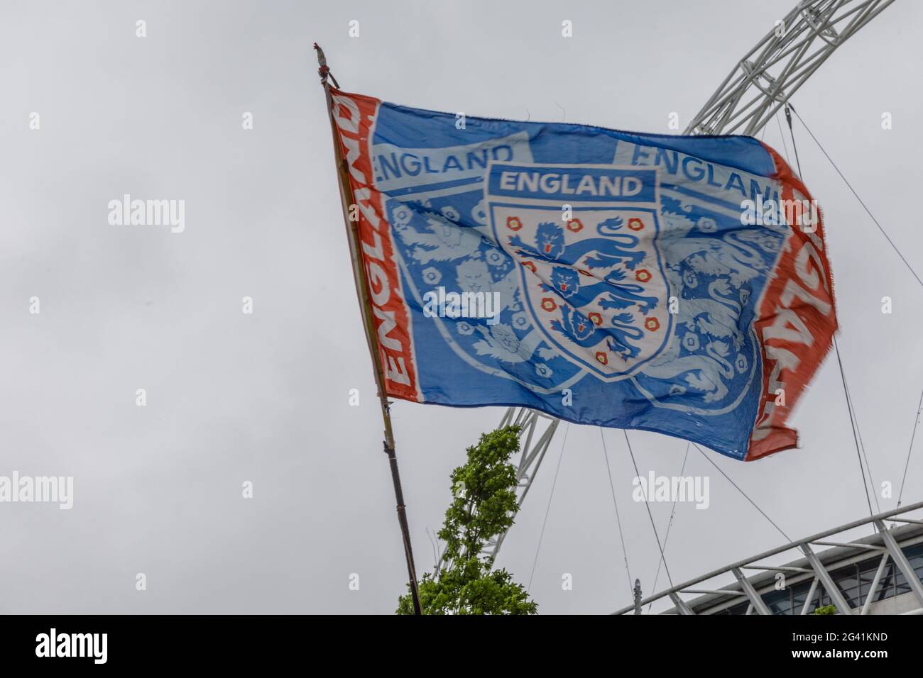 Wembley Stadium, Wembley Park, UK. 18th June 2021. England Flag in ...