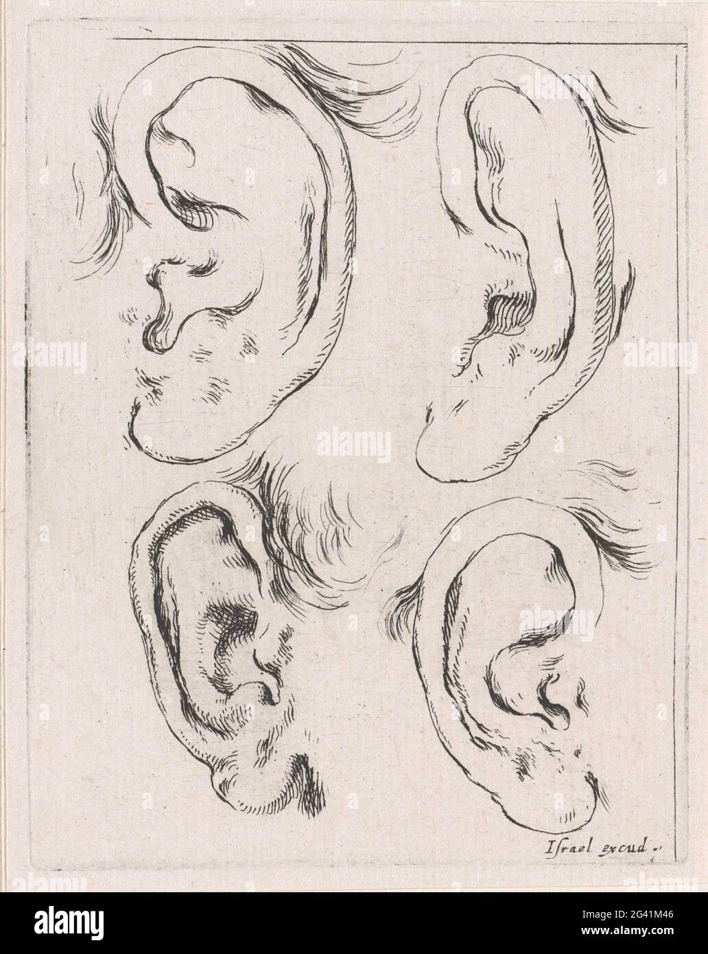 Four oren; Drawing samples; Book to Learn to Draw Stock Photo - Alamy