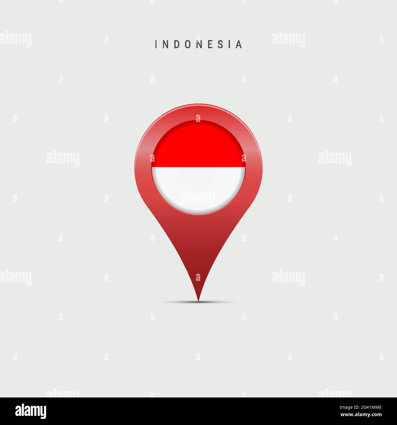 Teardrop map marker with flag of Indonesia. Indonesian flag inserted in ...