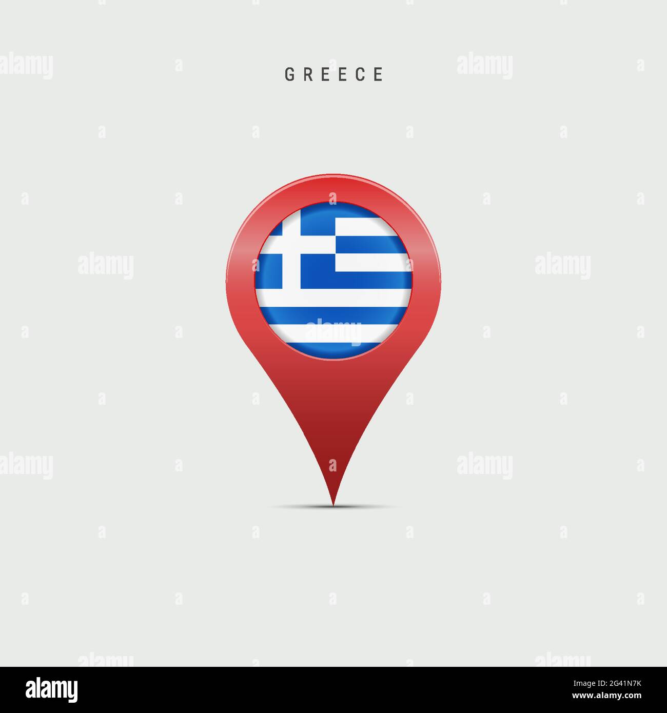 Teardrop map marker with flag of Greece. Greek flag inserted in the ...