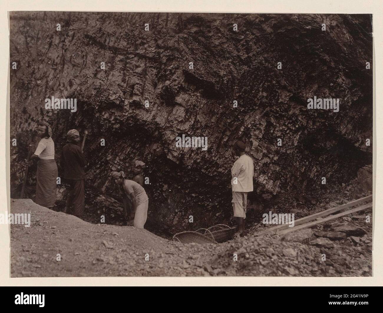 Workers in the ombilin coal field on Sumatra. Part of photo album from ...
