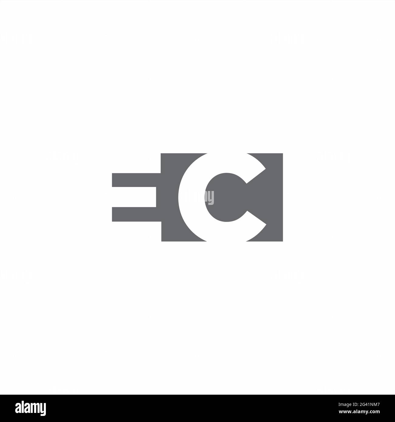 EC Logo monogram with negative space style design template isolated on ...