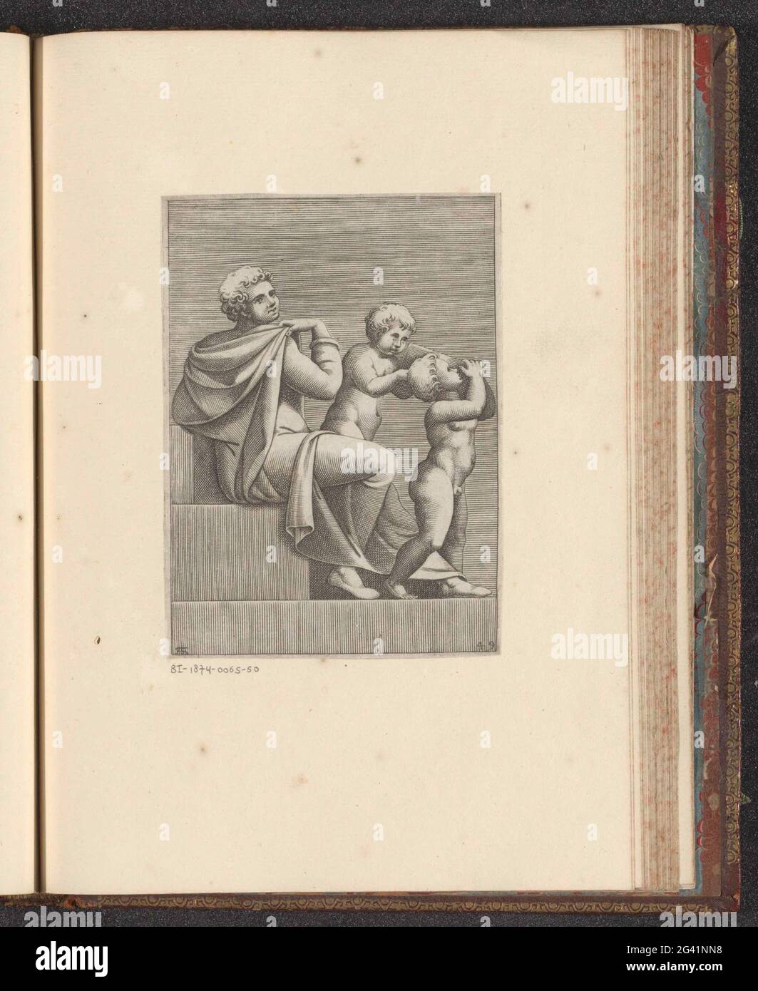 Sitting young man with two children; Paintings in the Sixtin Chapel ...