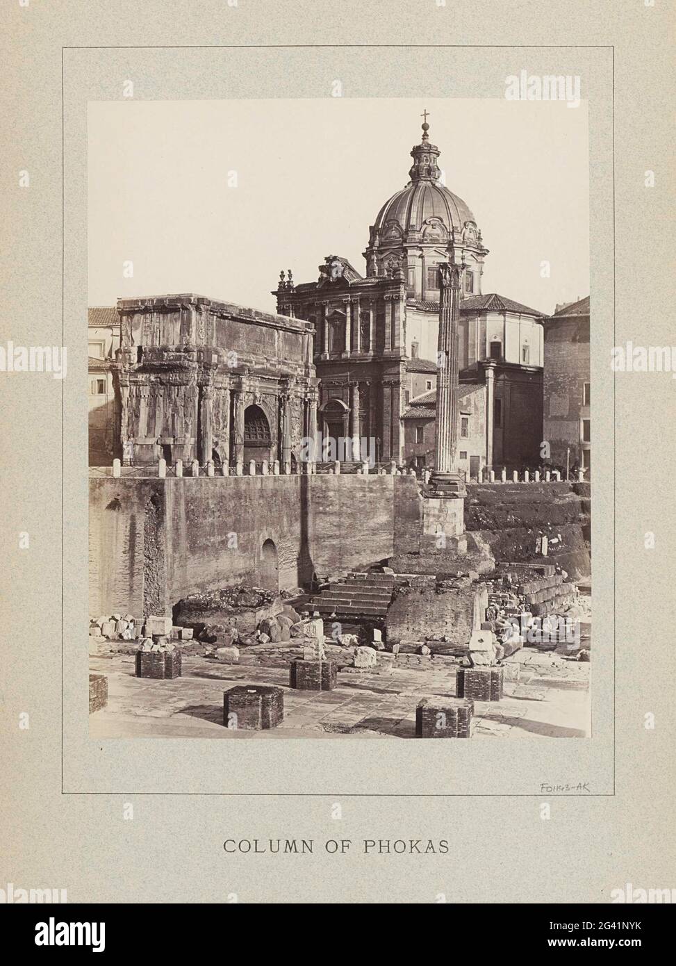 Phocas column on the Roman Forum in Rome; Column or Phokas. Part of ...
