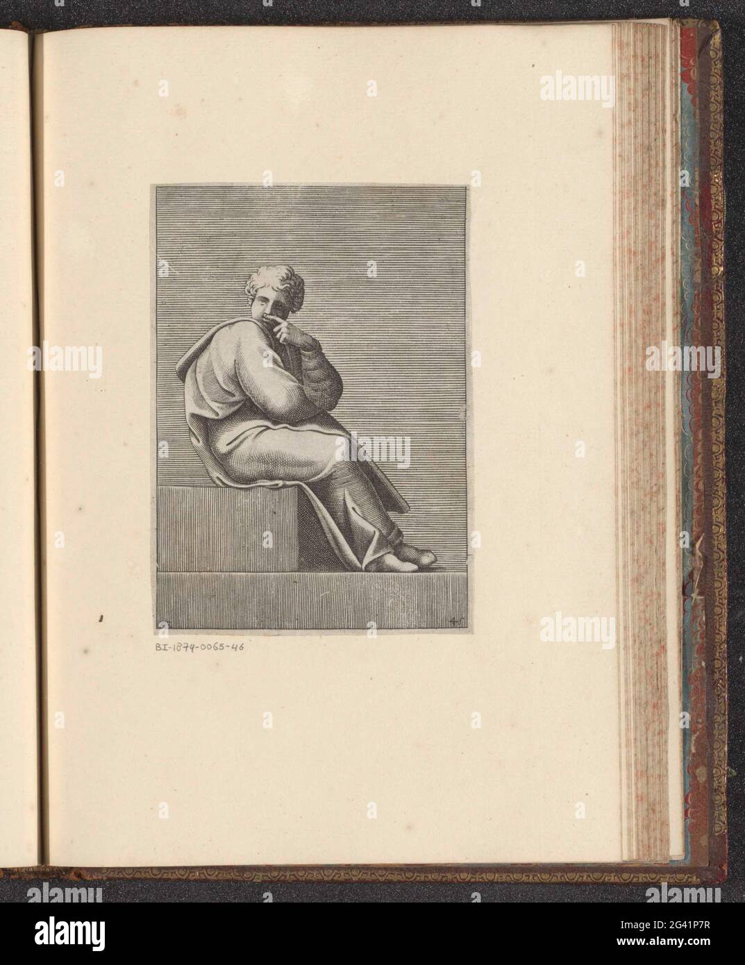 Sitting young man; Paintings in the Sixtin Chapel. Figure from ...