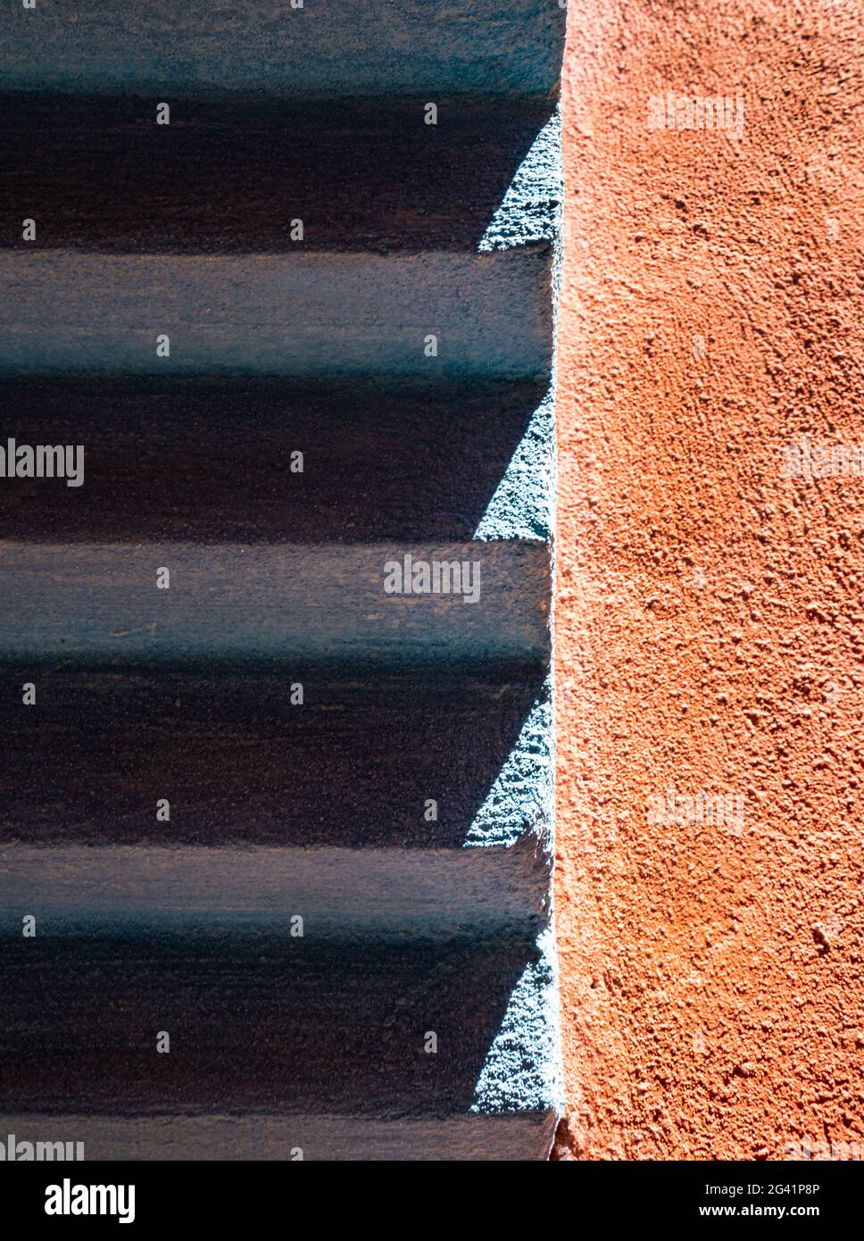 The edges of a colorful wall in the center of the town Stock Photo - Alamy