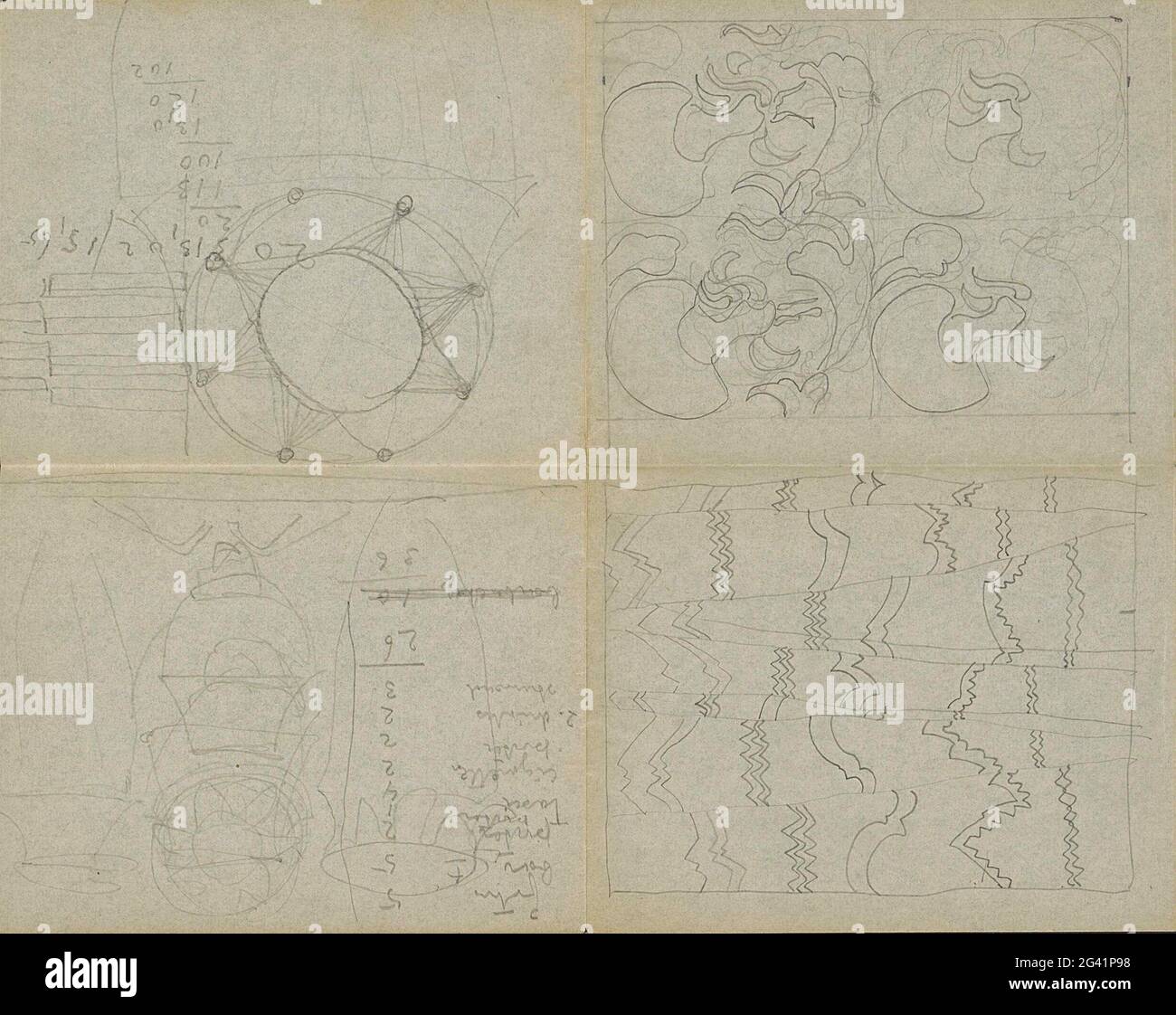 Decorative motifs. Loose leaf between the front bract and leaf 1 recto ...