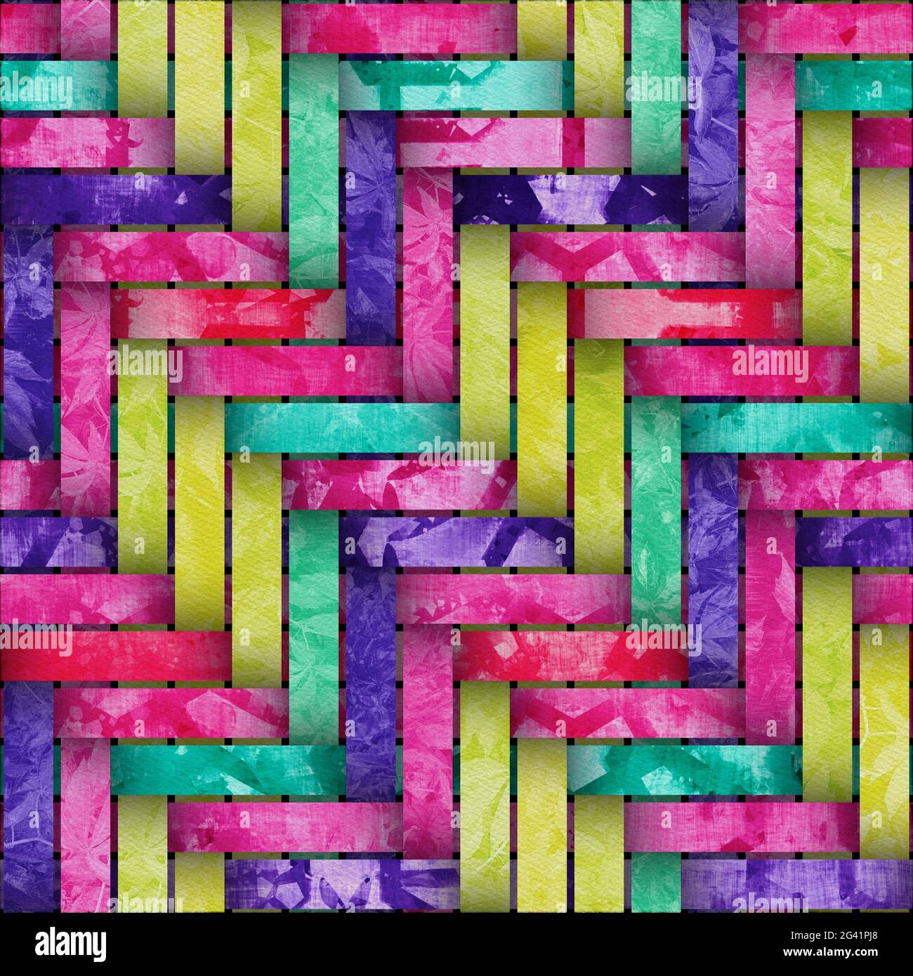 Seamless weave strip colorful ribbon pattern print Stock Photo - Alamy
