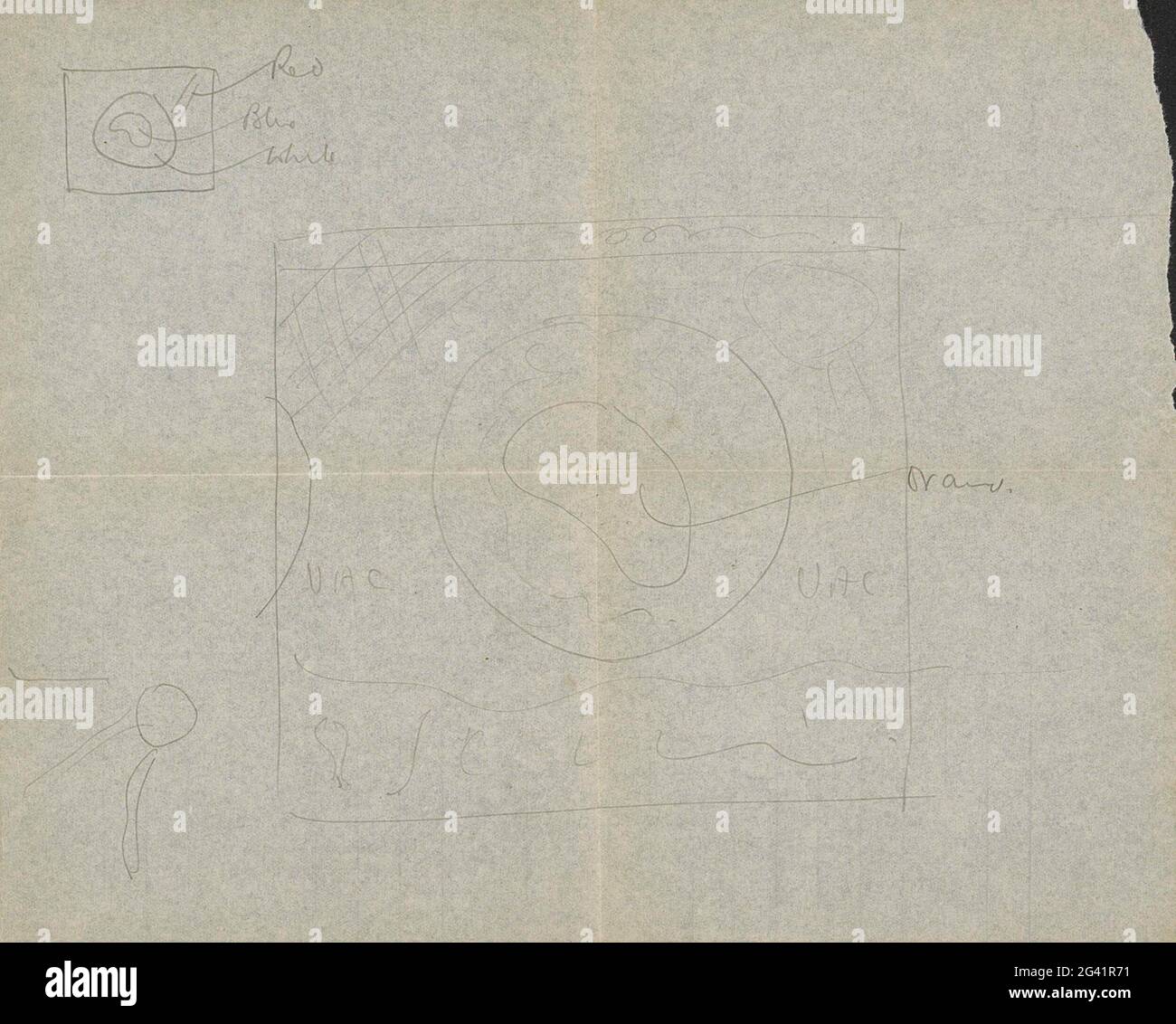 Study. Possibly a map. Recto-side of a loose drawing between 15 verso ...