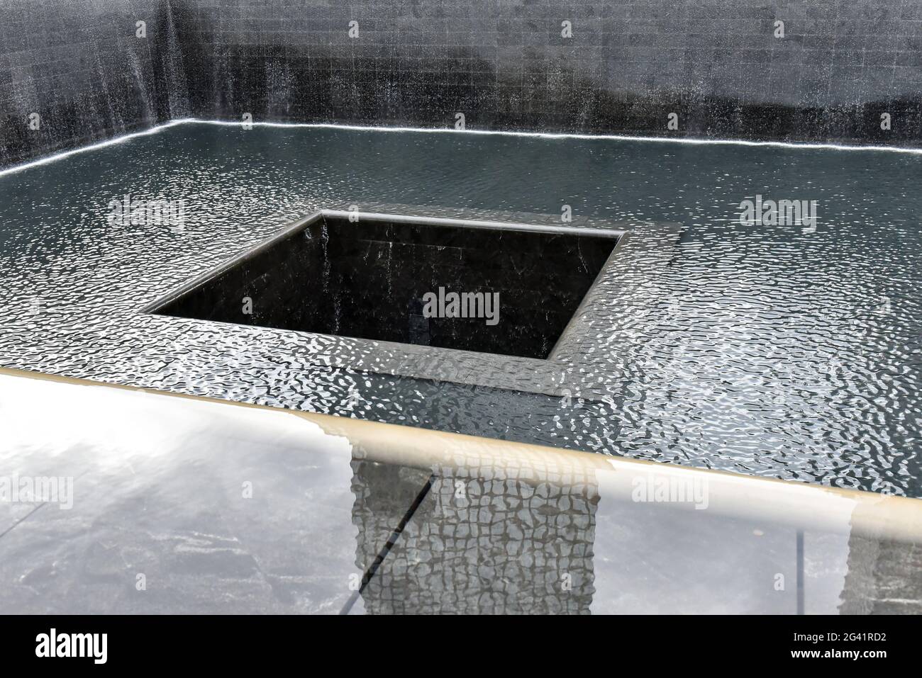 Fountain in 9/11 Monument, New York City, USA, year 2019 Stock Photo ...