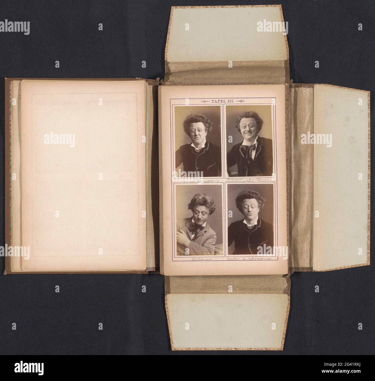 Four portraits of a man with facial expressions of contempt ...