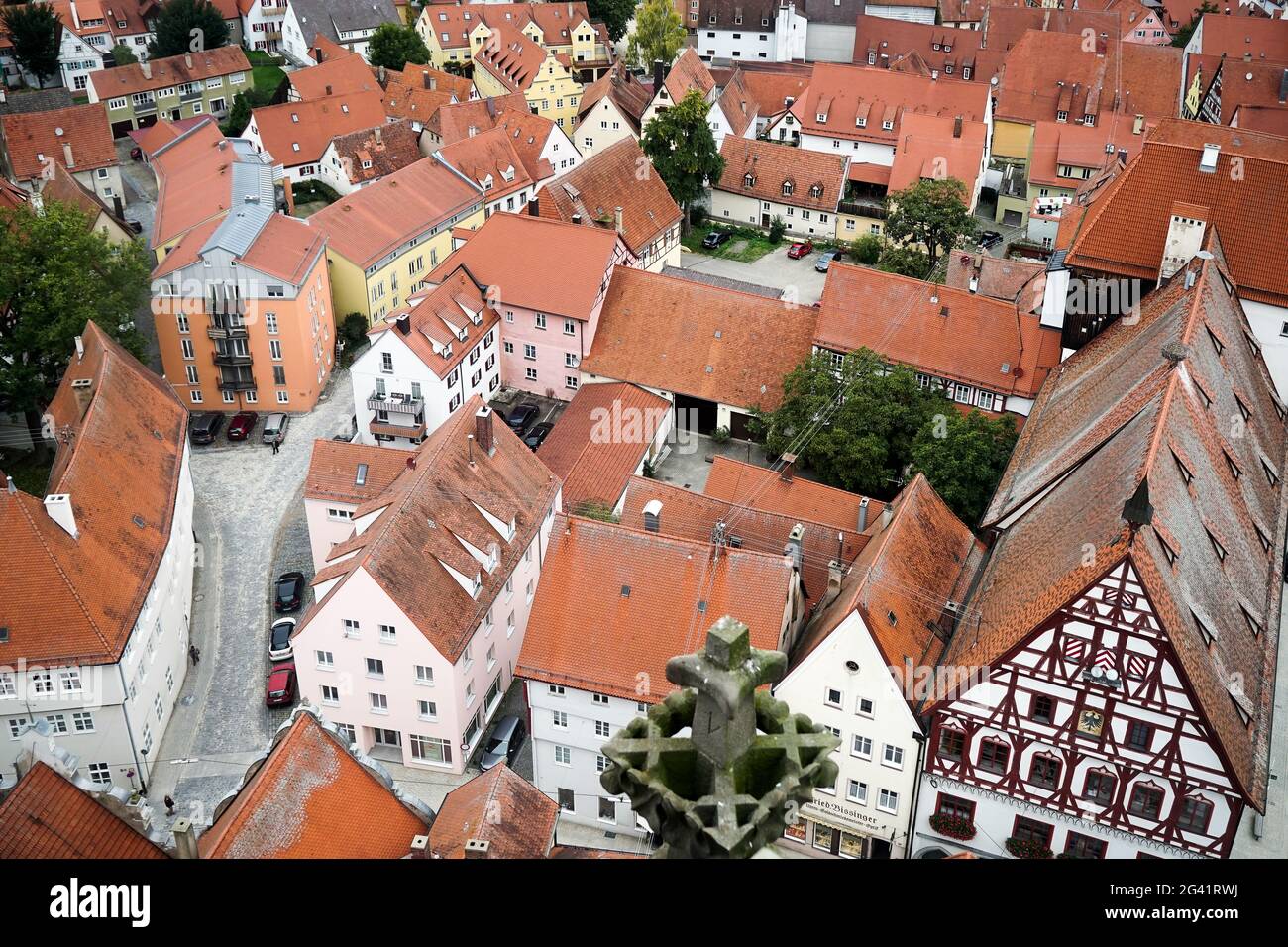 Aerial view of the skyline of Nordlingen Bavaria in Germany Stock Photo ...