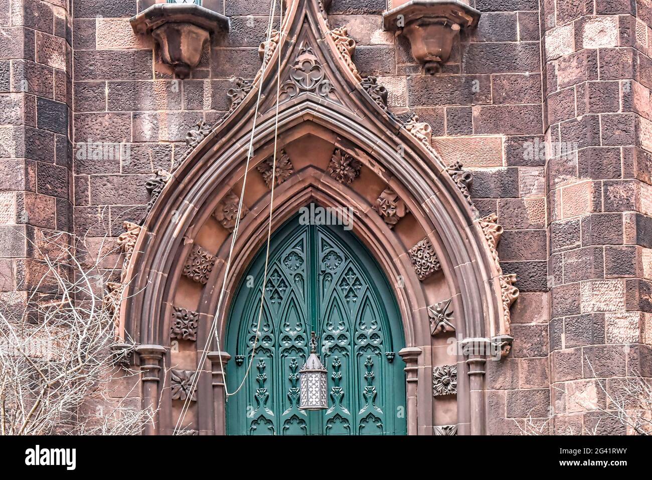 Ancient Church Building Exterior, New York City, USA, year 2019 Stock ...
