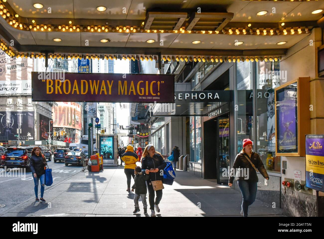 people walking in broadway, New York City, USA, year 2019 Stock Photo ...