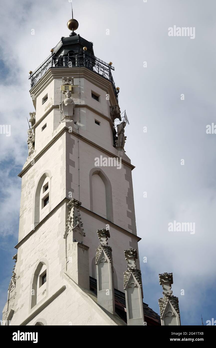 Old clock tower in Rothenburg Stock Photo - Alamy