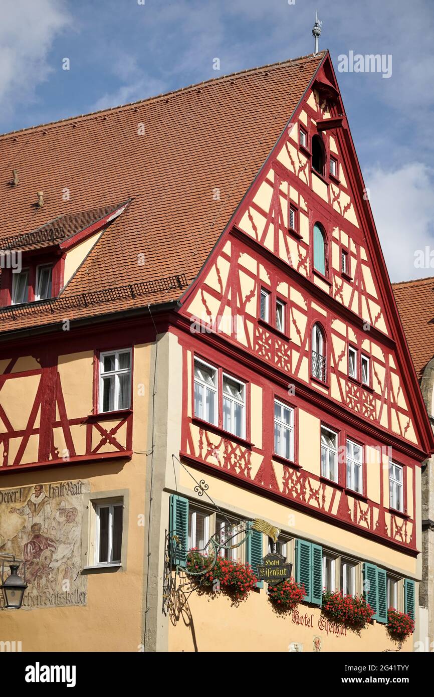 Colourful house in Rothenburg Stock Photo - Alamy