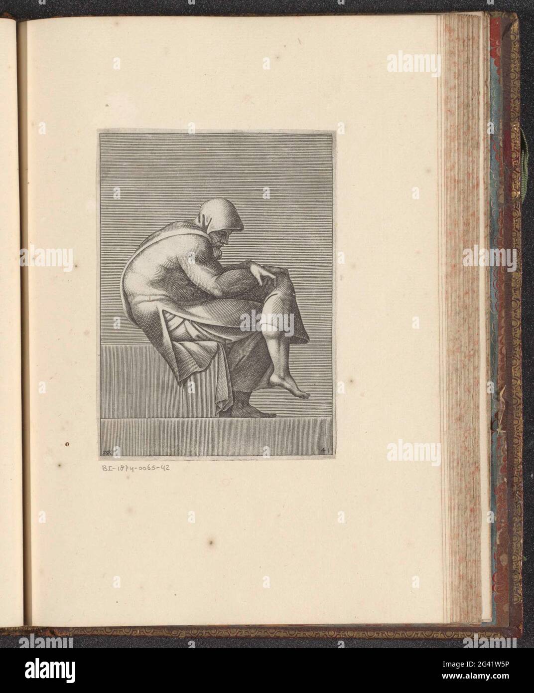 Sitting old man; Paintings in the Sixtin Chapel. Figure from ...