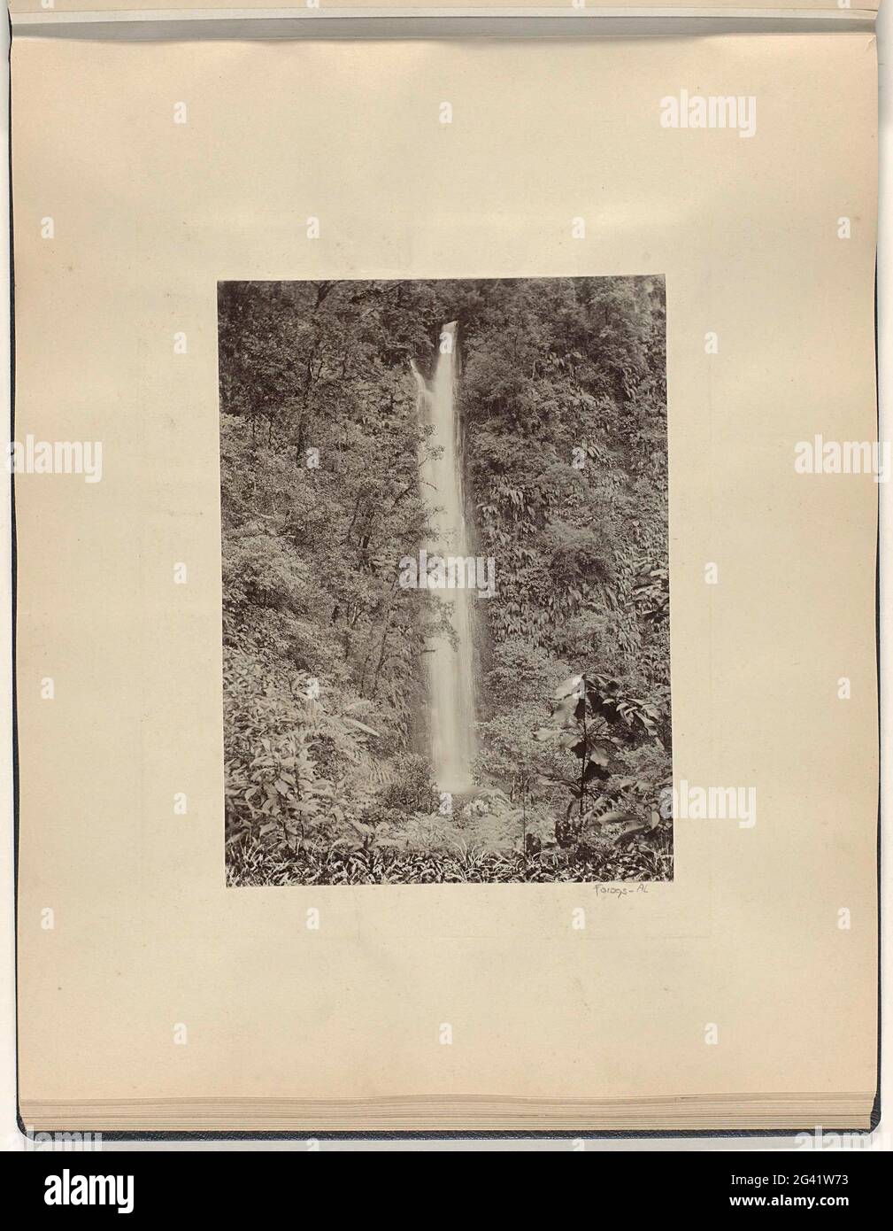 Waterfall in an jungle, possible on Sumatra. Part of travel album with ...