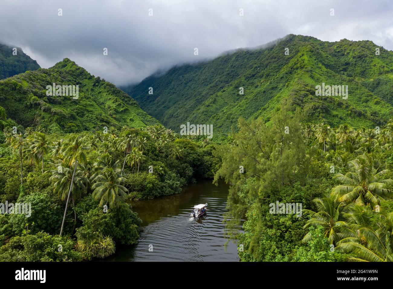 Aerial view of the west coast of tahiti hi-res stock photography and ...