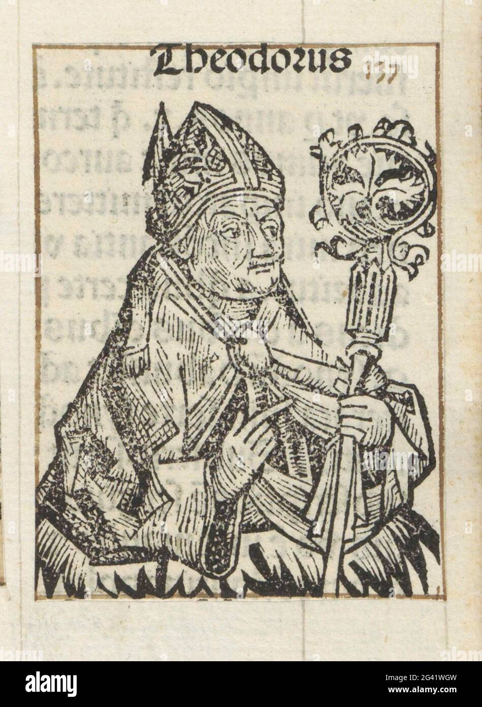 Theodorus of Tarsus; Theodorus; Liber chronicarum. A flower celk with a ...