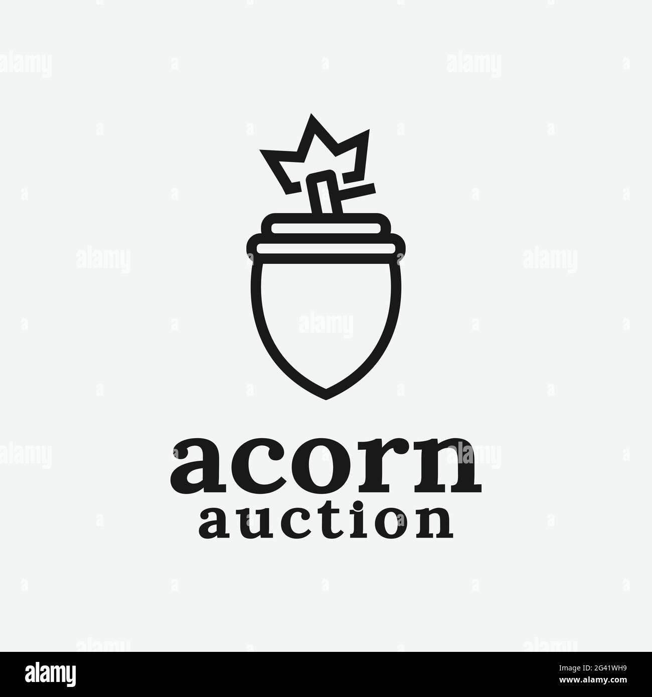 Acorn Auction Shield Logo Design Template. Suitable for auction lawyer ...