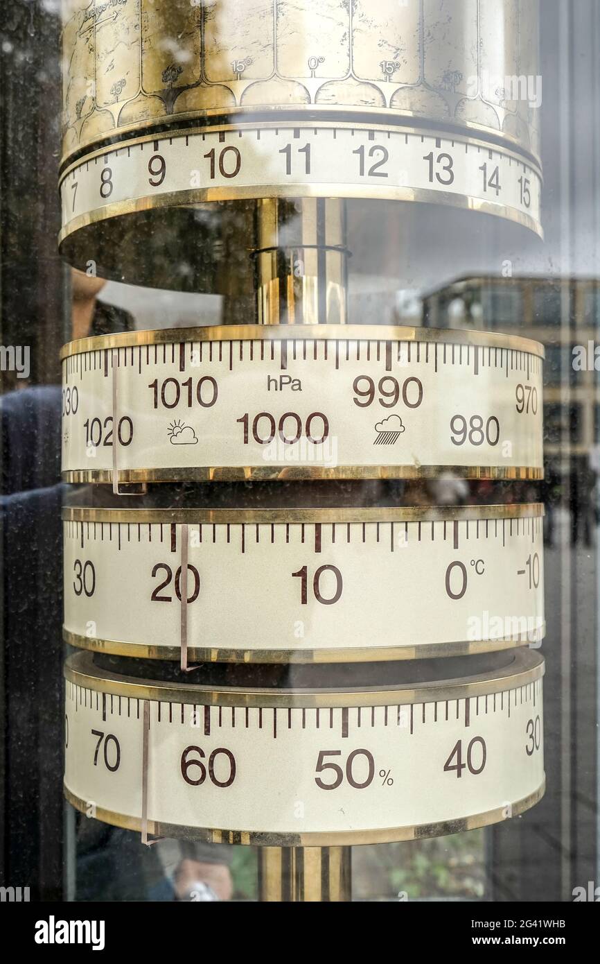 Old brass weather gauge in Weimar Stock Photo - Alamy