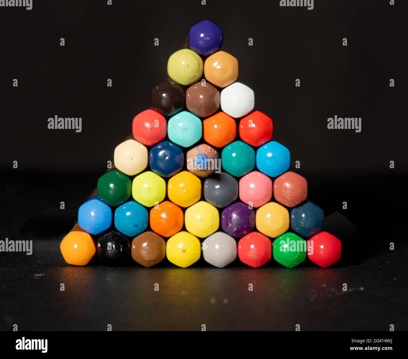 Pyramid of pencils Stock Photo - Alamy