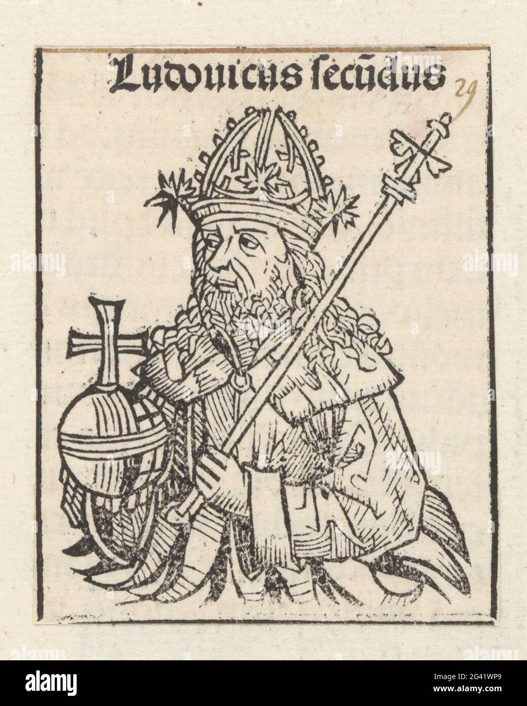 Emperor Lodewijk II; Ludovicus Secu [N] so; Liber chronicarum. A flower ...