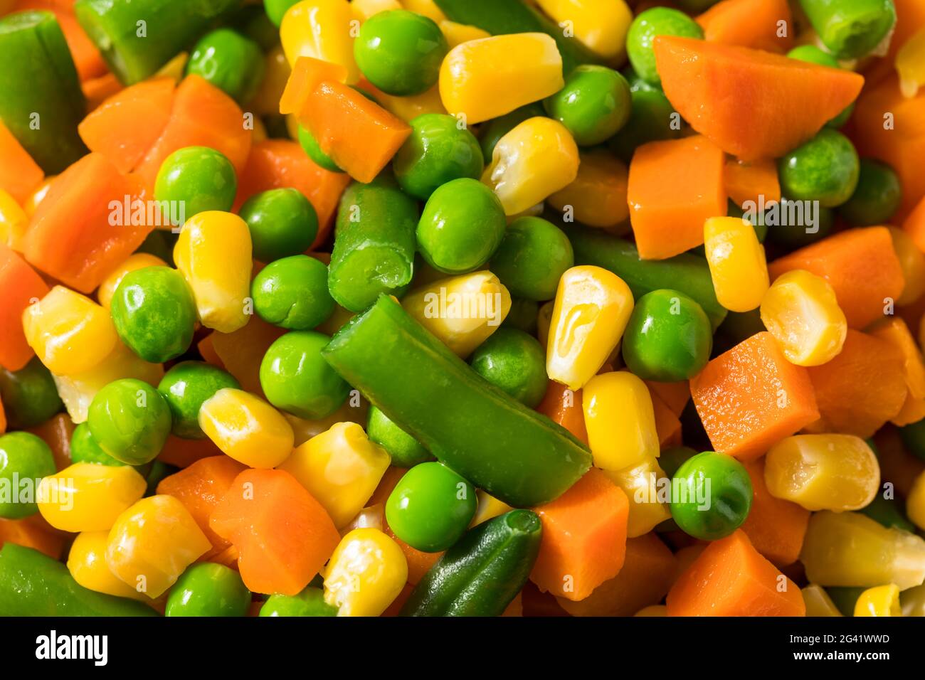 Healthy Steamed Mixed Vegetables with Peas Corns and Carrots Stock ...