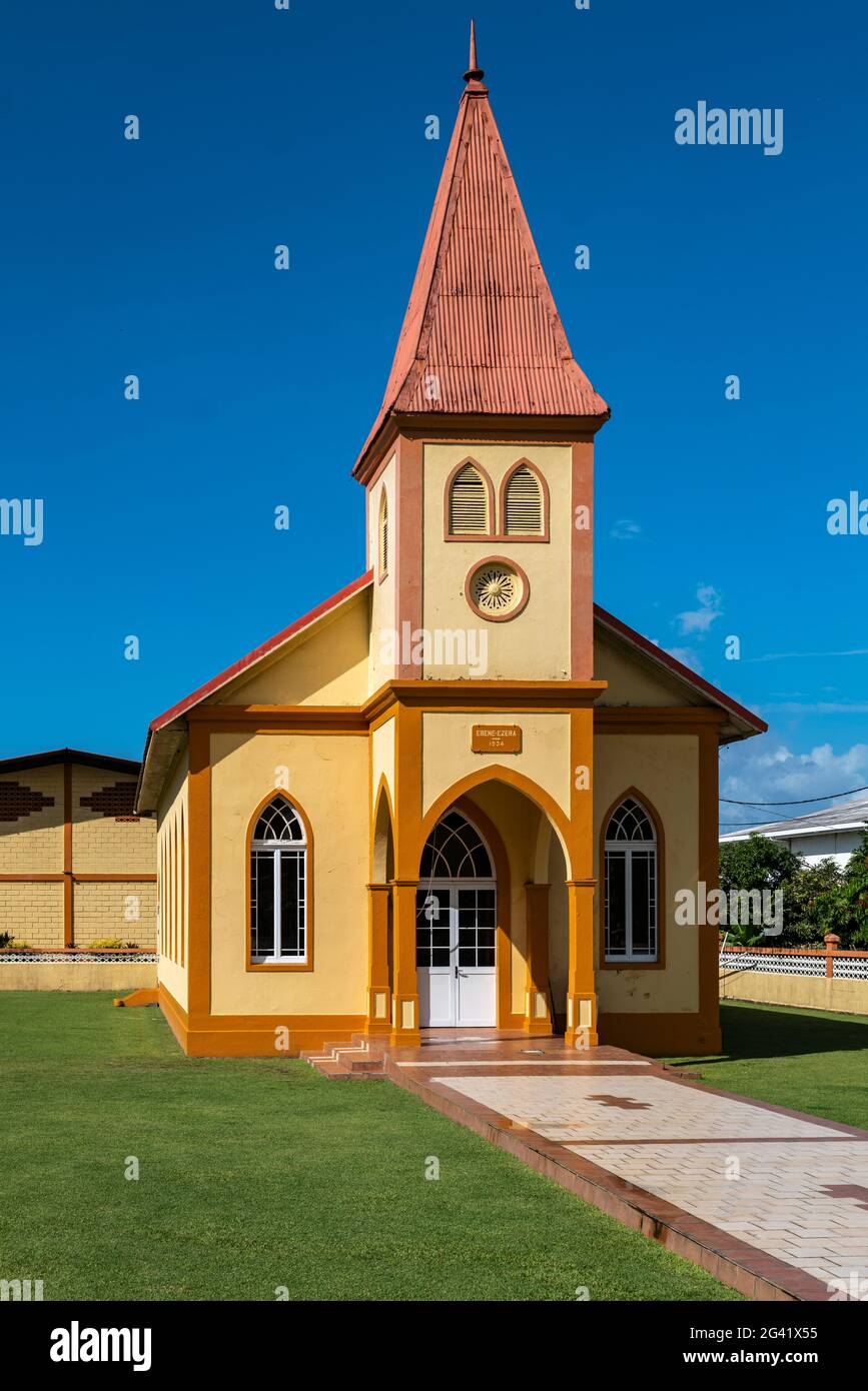 Ebenezer Church, near Papeete, Tahiti, Windward Islands, French ...