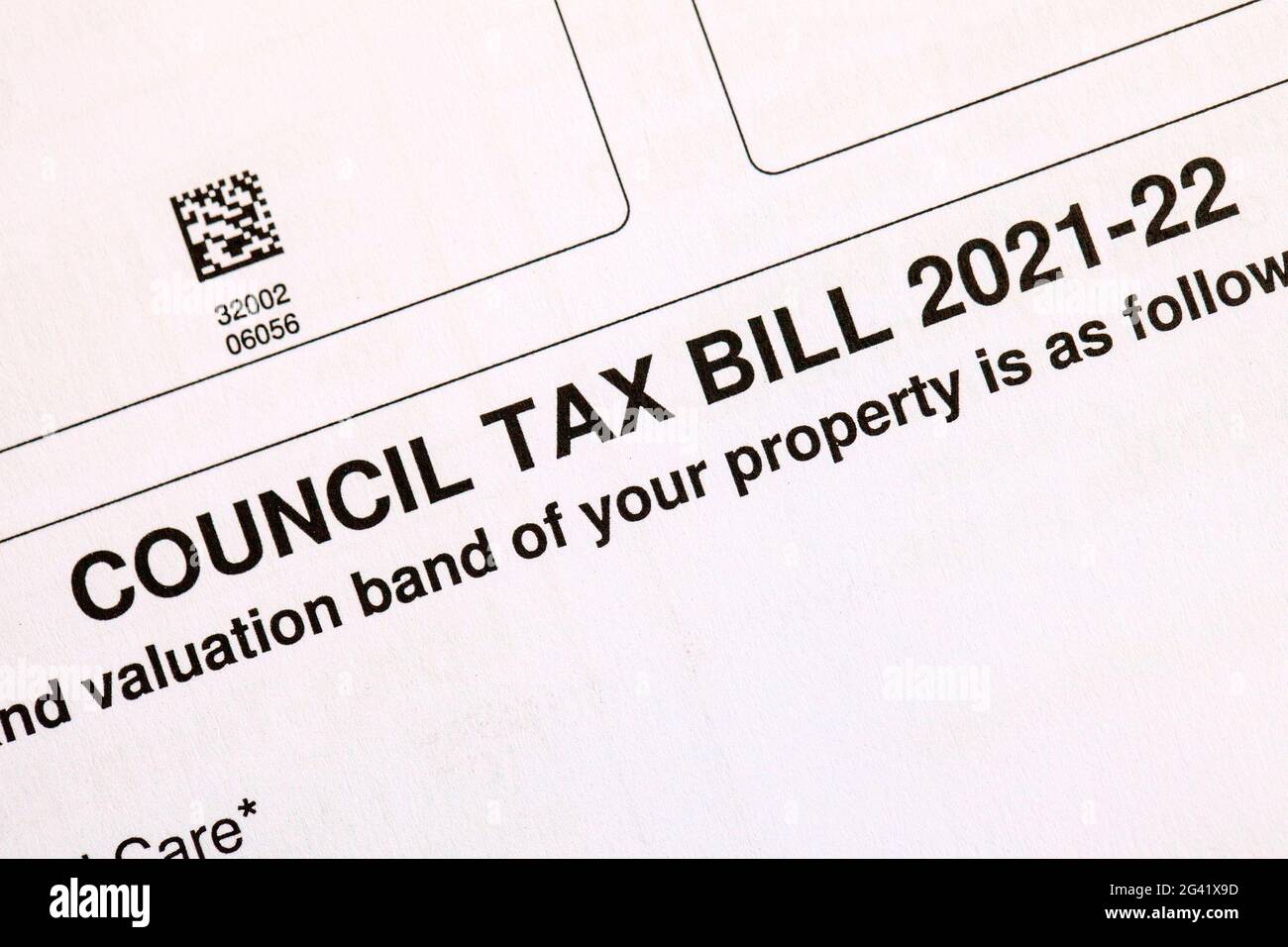 2021-2022 Council tax bill Stock Photo - Alamy