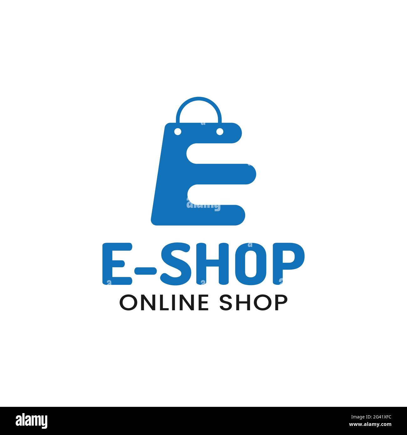 Letter Initial E Shopping Bag for Online Digital Retail E Commerce Shop ...